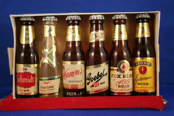 6 Mini Beers Schmidt Miller Hamms Goebel Foxhead E
