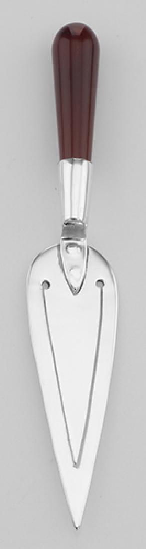 Sterling Silver Trowel Bookmark Man Made Red Carnelian