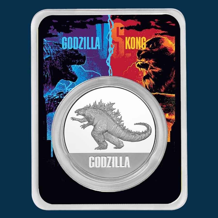 2021 Niue 1 oz Silver $2 Godzilla Coin BU in TEP | Barnebys
