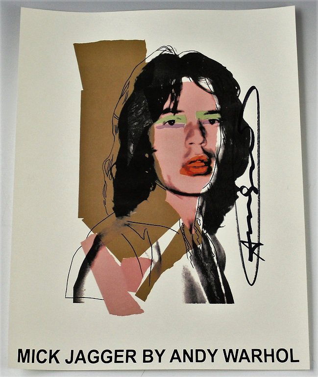 Andy Warhol, Mick Jagger Signed Exhibition Poster