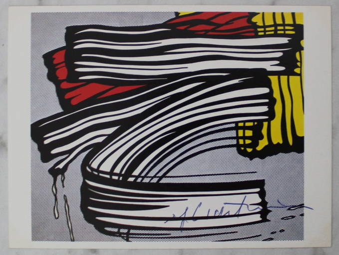 Roy Lichtenstein Signed Brushstroke Card