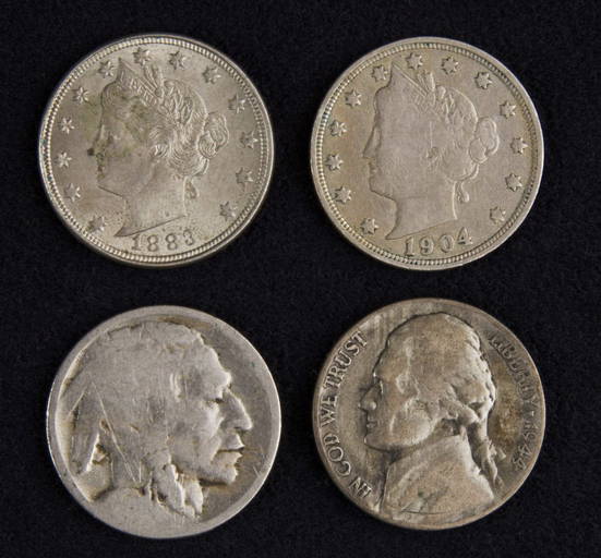 Group Of 4 Nickels, Various Dates