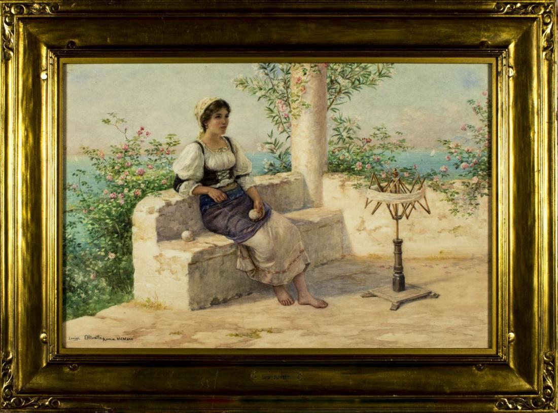 Luigi Olivetti (italy,1856 1941) Watercolor On Paper