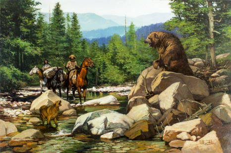 William (bill) Hampton "california Vaquero" Oil On