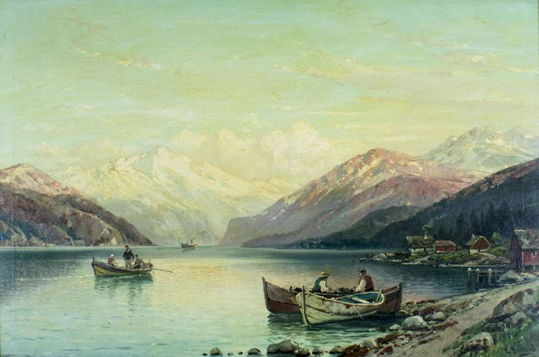 Carl Bertold (swiss,19/20c) Oil Painting Antique