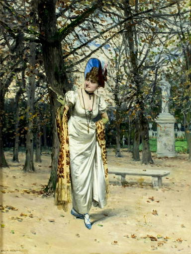 Adrien Moreau (french,1843 1906) Oil Painting Antique