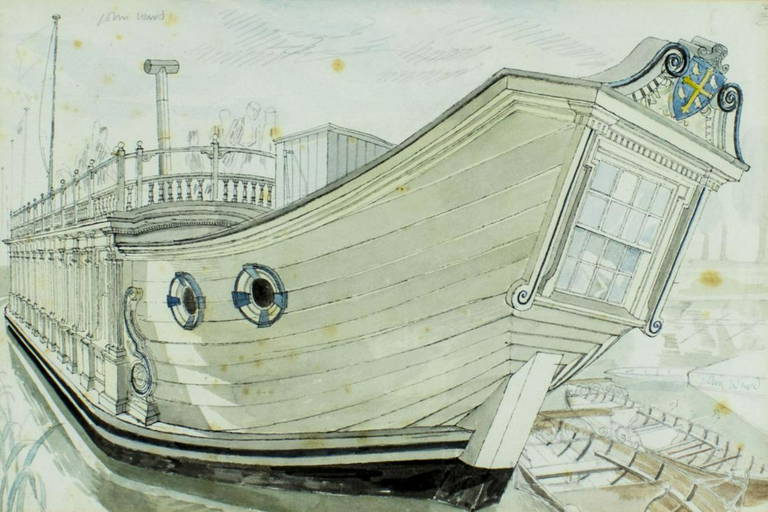 John Stanton Ward (uk,1917 2007) Watercolor Painting