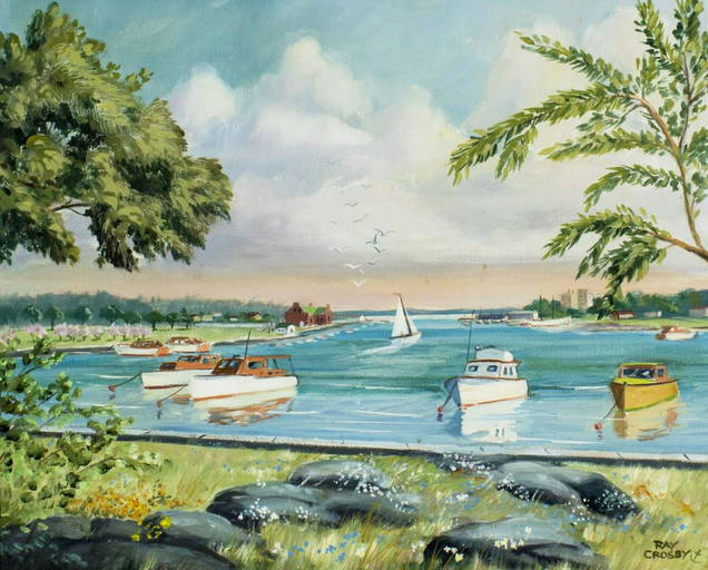 Raymond Crosby (ny,20c) Oil Painting