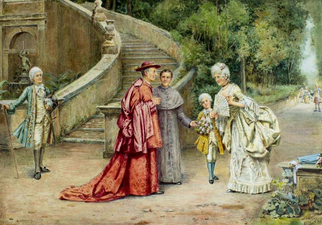 Renato Moretti (Italy,1863-1913) watercolor painting (#0241) on Apr 17 ...