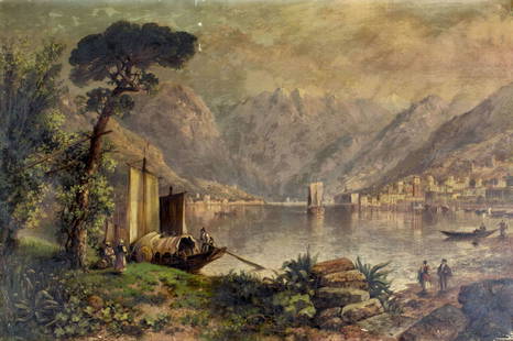 Granville Perkins (american, 1830 1895) New York Bay, Seascape Oil Painting