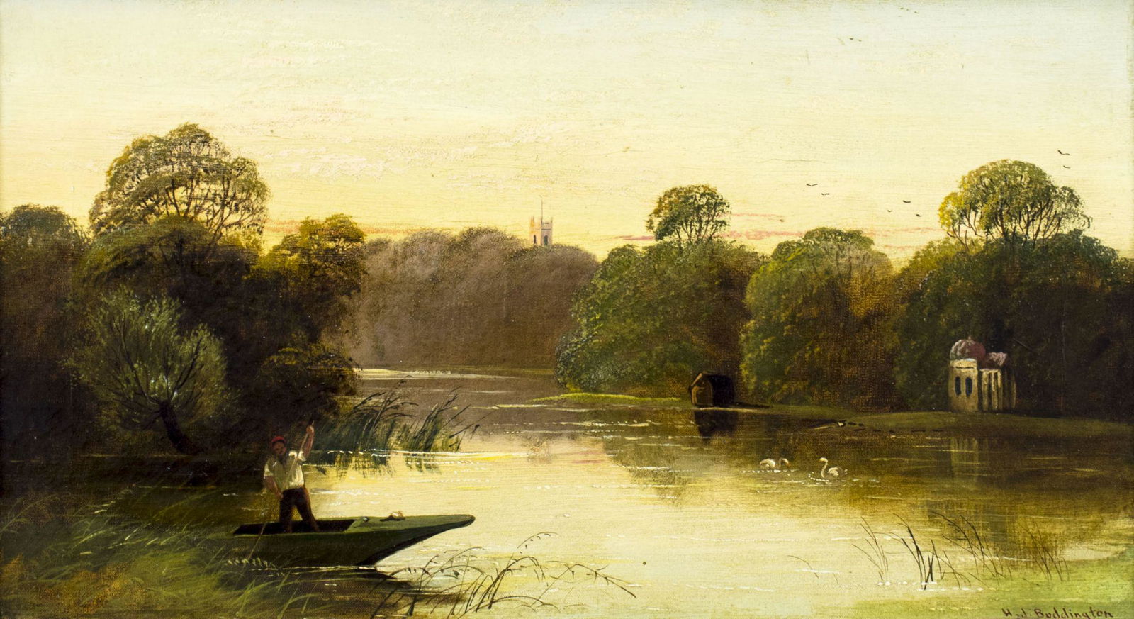 Henry John Boddington (UK,1811-1865) oil painting antique (#0614) on ...