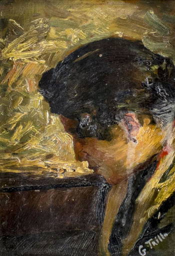 Gustavo Trillo (italy,early 20c) Oil Painting Antique