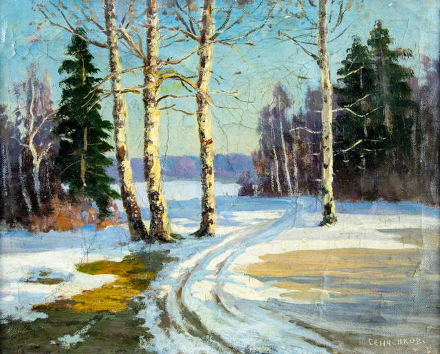 Senchenkov (russia,mid 20c) Oil Painting
