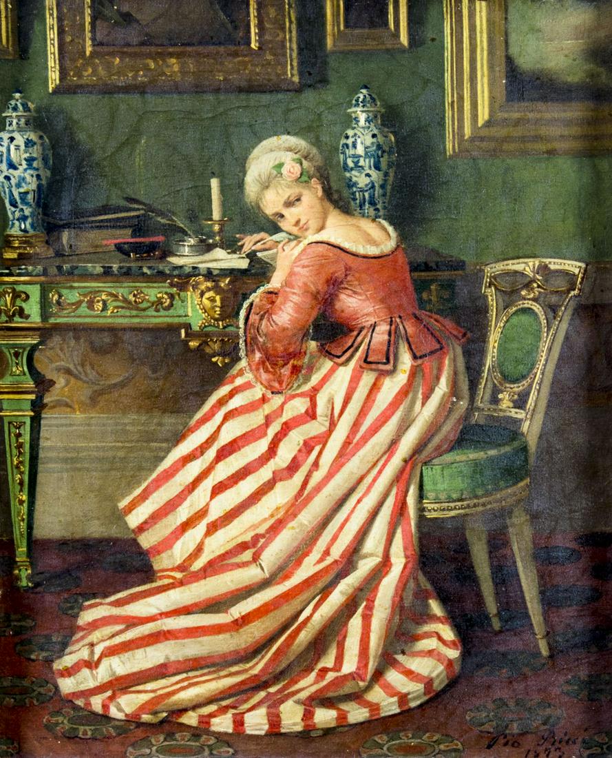 Pio Ricci (italy,1850-1919) Oil Painting Antique Auction