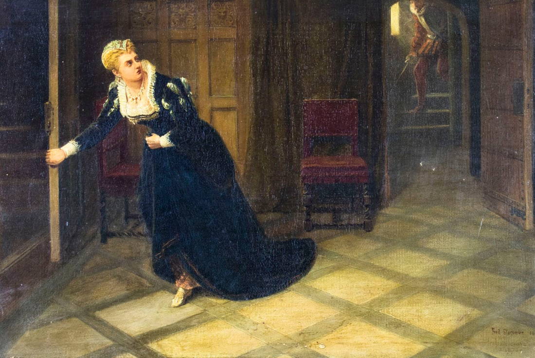 Frederick Albert Slocombe (uk,1847-1920) Oil Painting Antique Auction