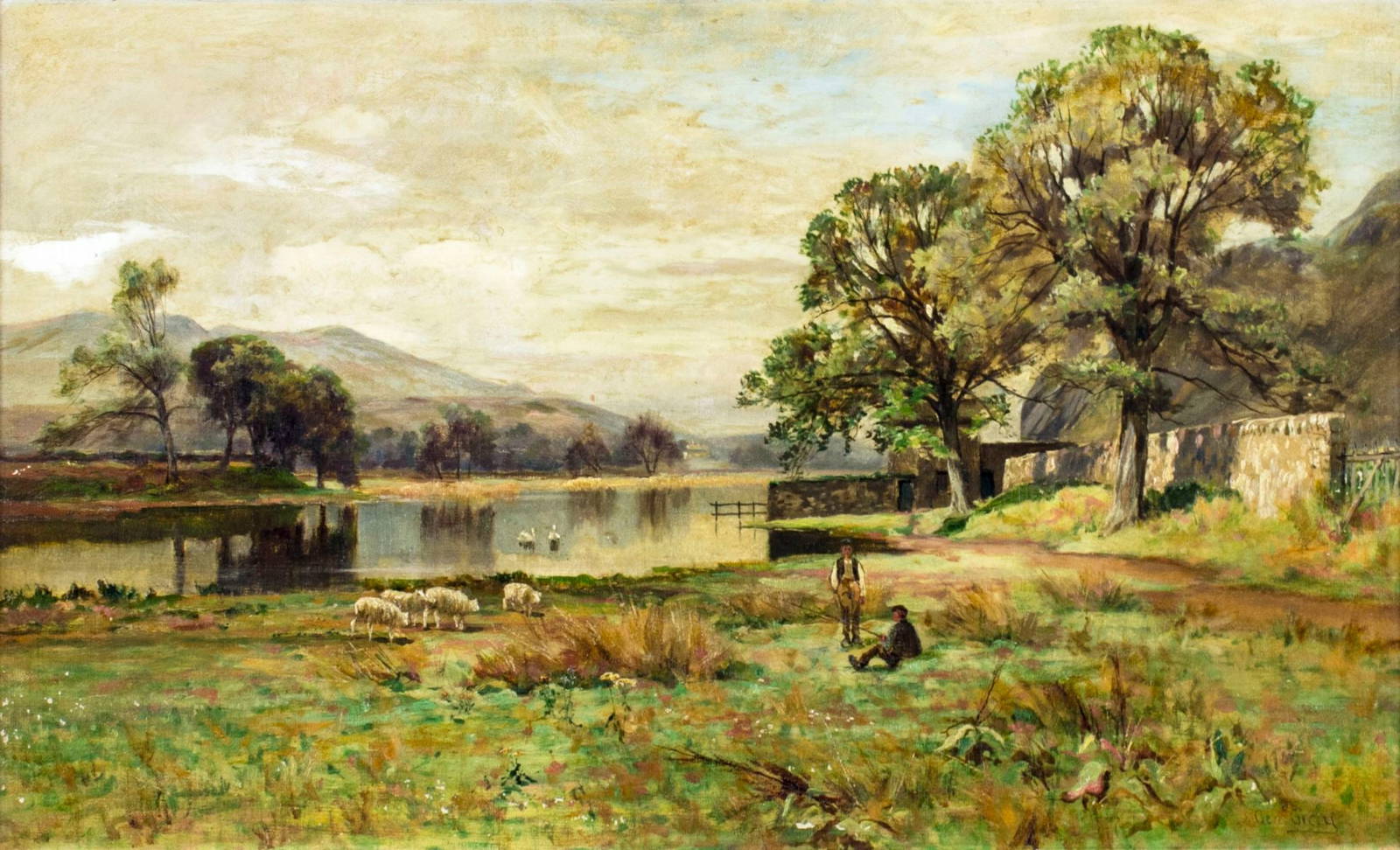 George Edward Grey (uk,1880-1943) Oil Painting Antique Auction