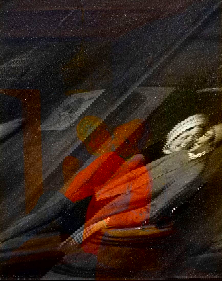 Attr Charles Venneman (belgian,dutch,1802-1875) Oil Painting Antique ...