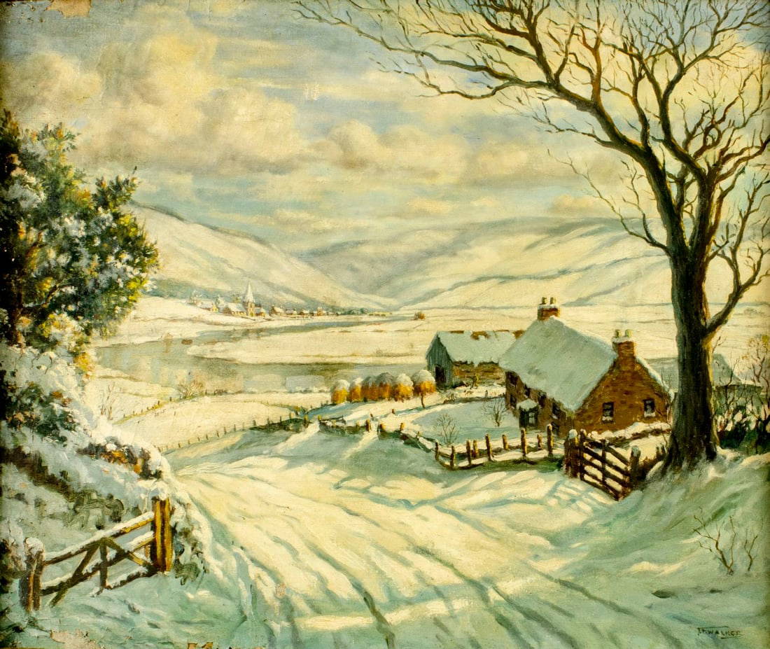 J T Walker (uk,early 20c) Oil Painting Antique Auction