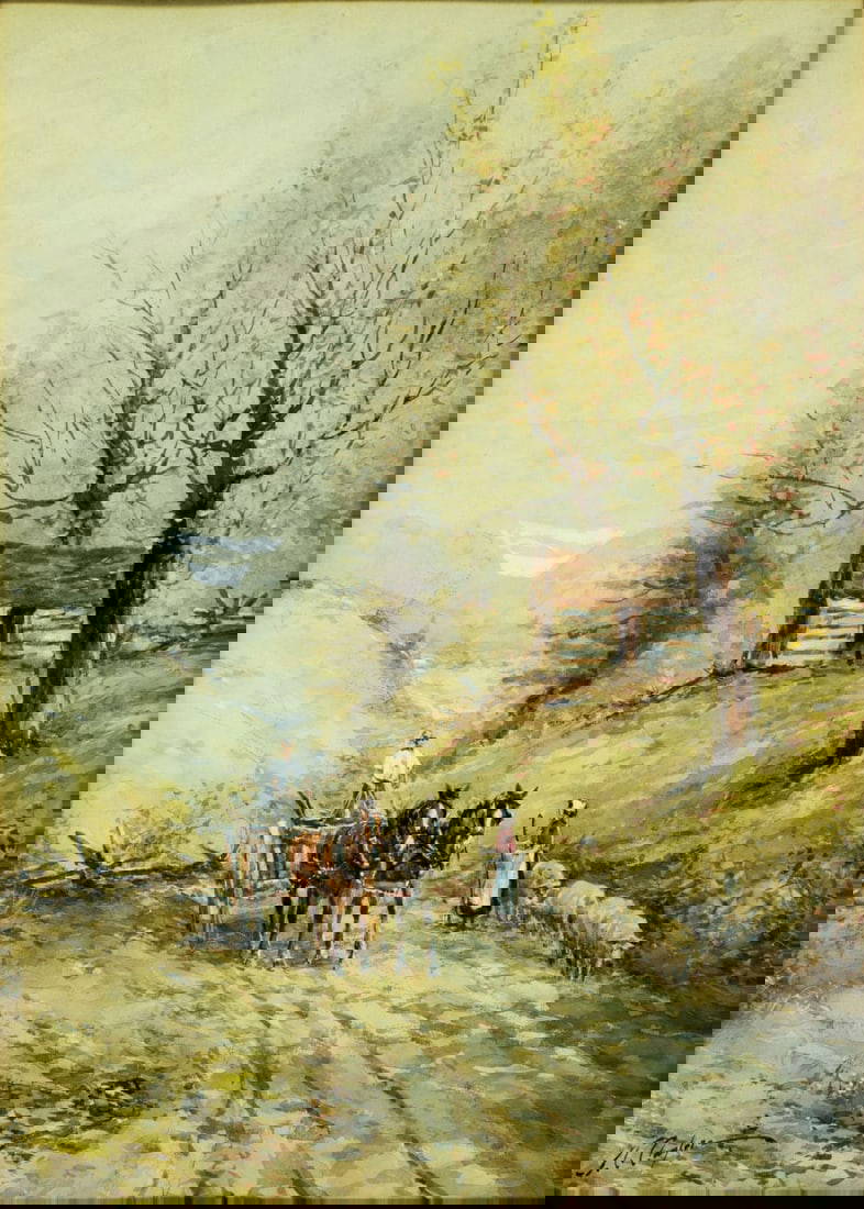 Joseph Conover Claghorn (dc,md,pa,1869-1947) Watercolor Painting ...