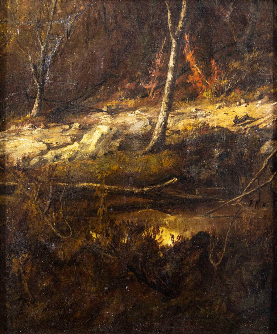 Attr Julian Rix (ca,vt,1850-1903) Oil Painting Antique Auction