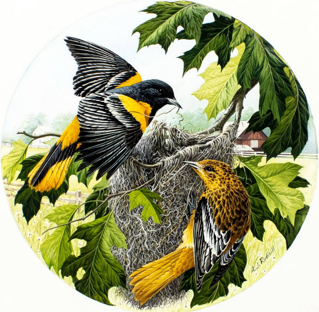 Anthony J Rudisill (us,1934-?) Gouache Painting Auction