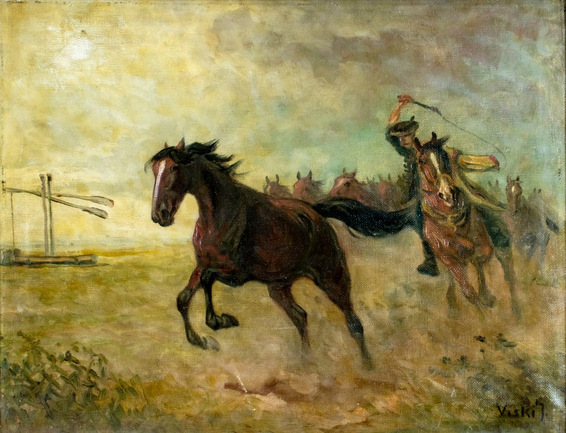 Janos Viski (hungary,1891-1987) Oil Painting Auction