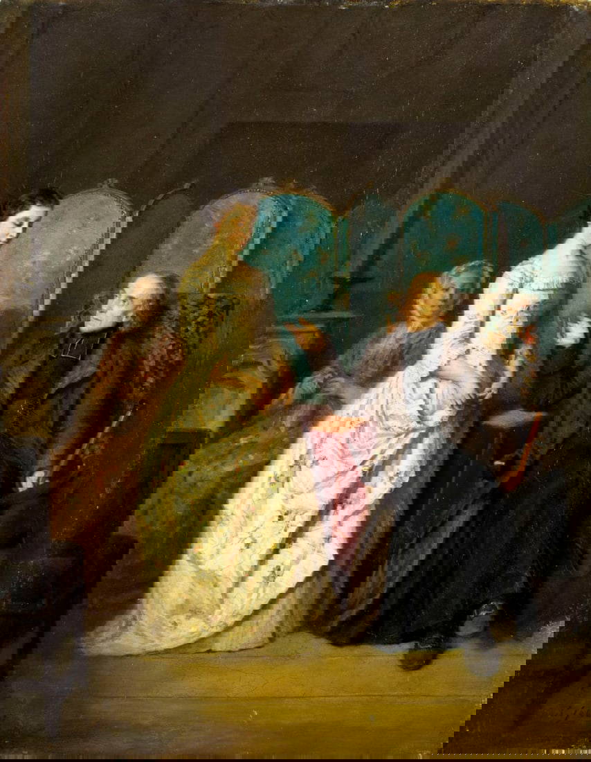 S Jobert (france,19c) Oil Painting Antique Auction