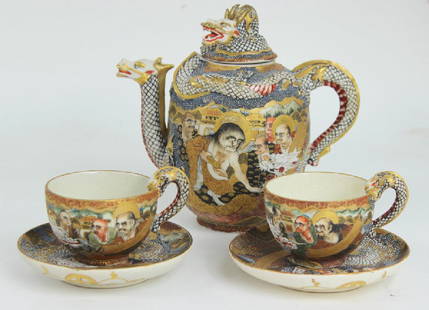 Antique Japanese Satsuma Tea Set