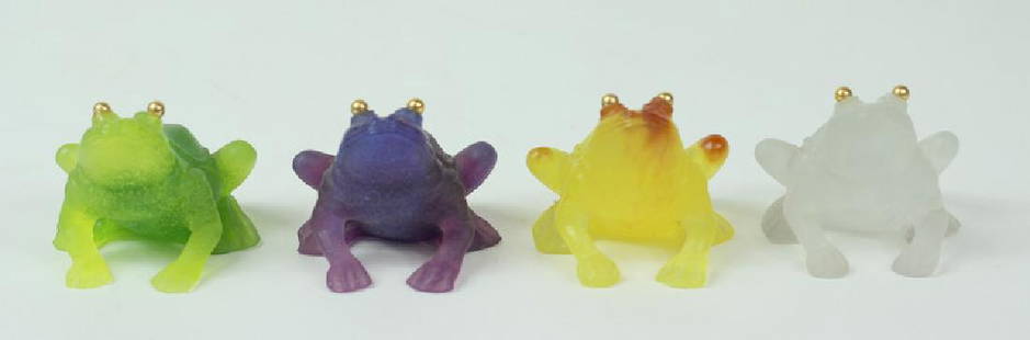 Fine Daum France Pate De Verre Art Glass Frog Figurine
