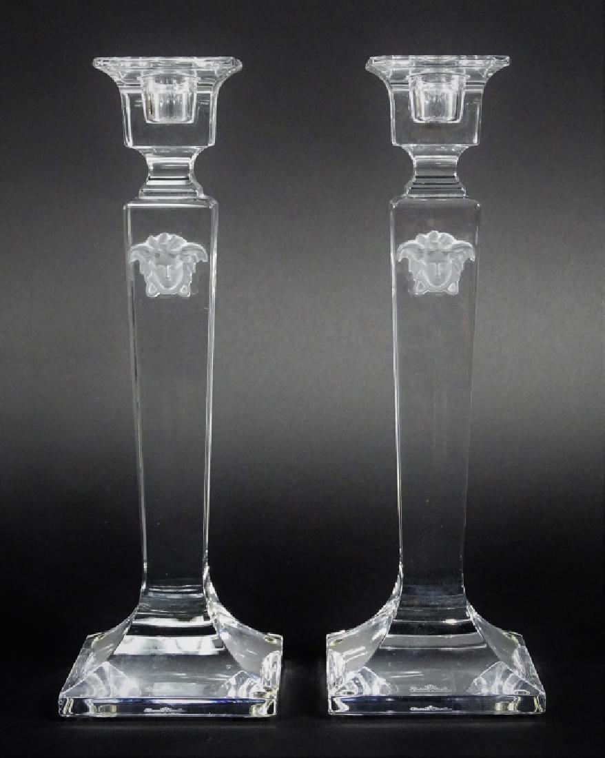 Rosenthal Versace Medusa Crystal Candlesticks