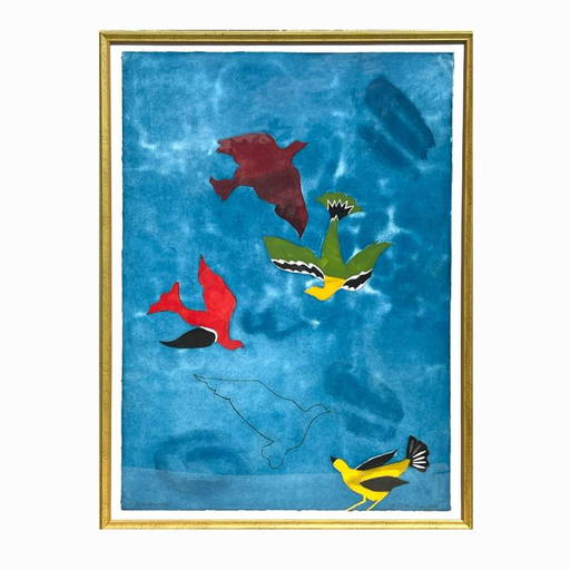 Slavin Arlene "birds" 1980. Signed. Two Color