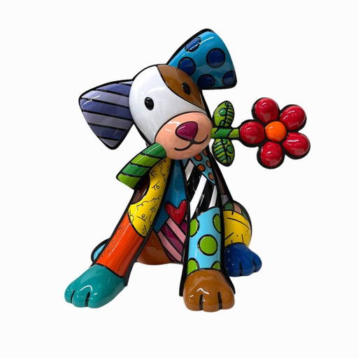 Large Romero Britto Dog Sculpture