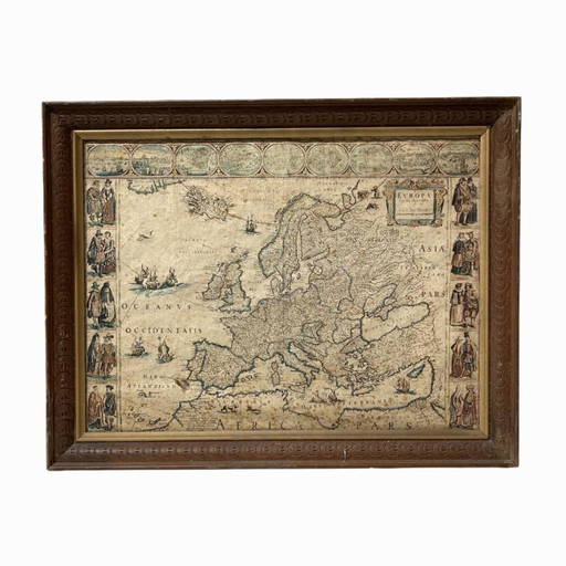 Evropa Map On Canvas