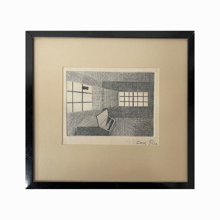 Donald Pass Signed Etching Of Interior Scene | Barnebys