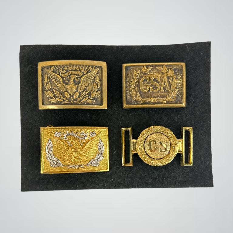 (4) Civil War Military Csa Belt Buckles Auction