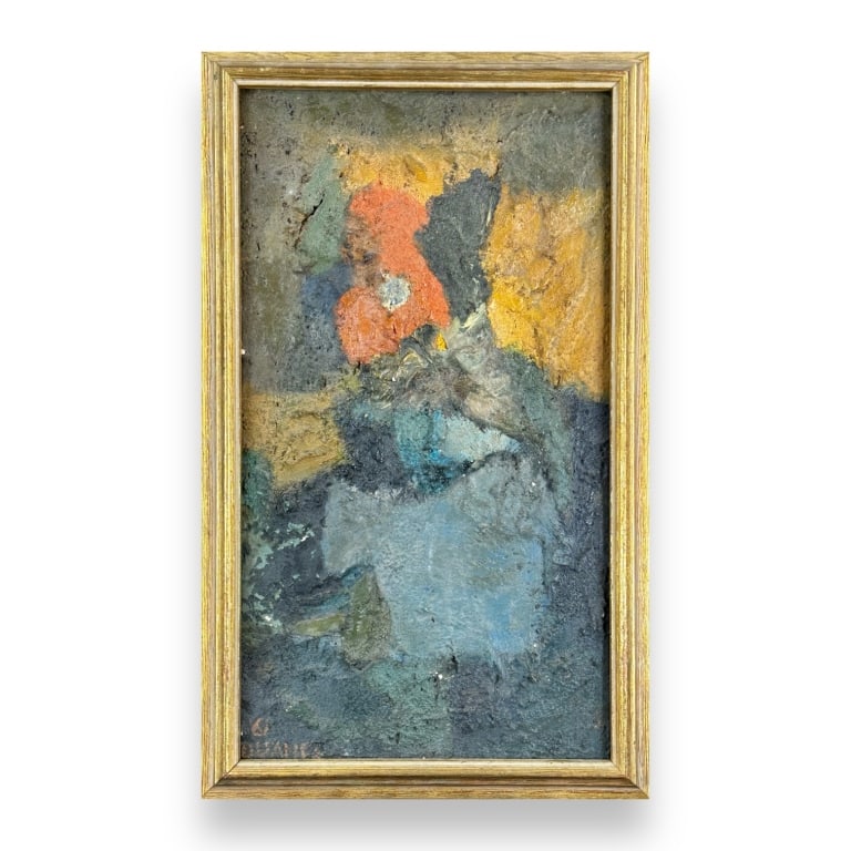 Signed Duane 1961 Heavy Oil On Board Framed Auction