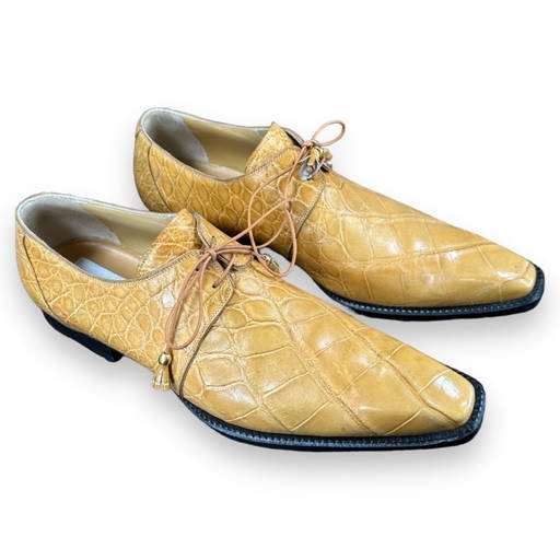 Men's Mauri Yellow Alligator Skin Shoes Sz:10 1/2. Size 10 1/2 M ...