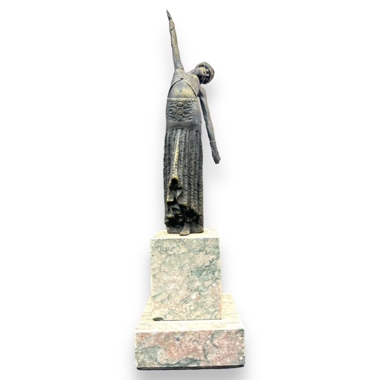 Art Deco Gilt Bronze Sculpture Depicting A Flapper Girl Dancer. Mounted ...