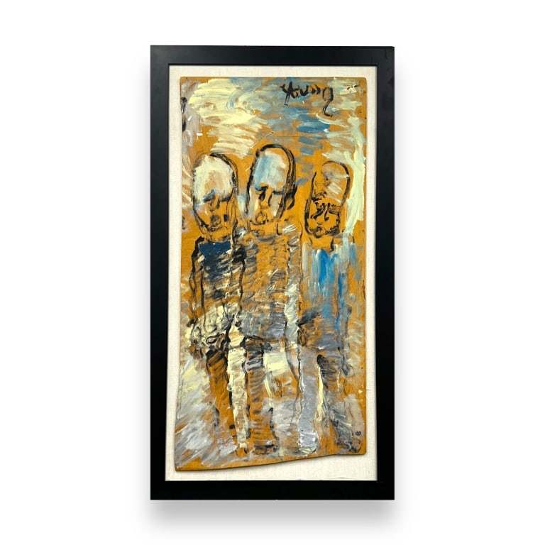 Purvis Young 1943-2010 Outsider Urban Art Oil On Wood. Framed. Signed ...