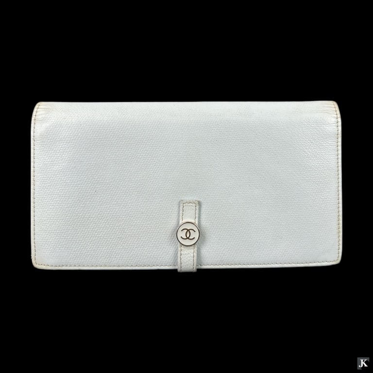 Chanel Light Blue Leather Checkbook Wallet Auction