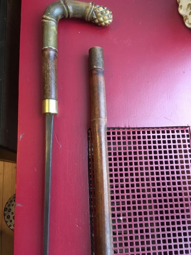 Antique saber walking cane/stick