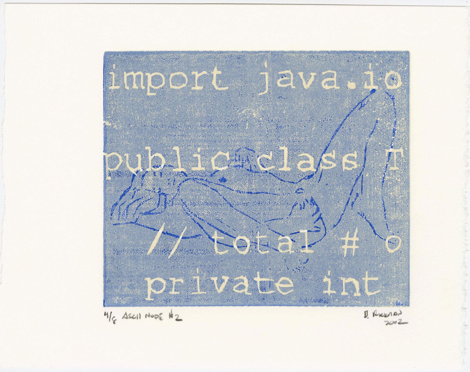 Brandon Rickman - ASCII Nude #2 Java #4/8 woodblock 2002 NR - Feb 19, 2023 | Ukiyoe Gallery ...