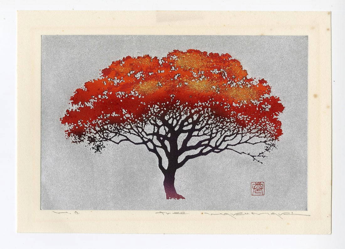 Haku Maki - Tree Woodblock Nr Auction
