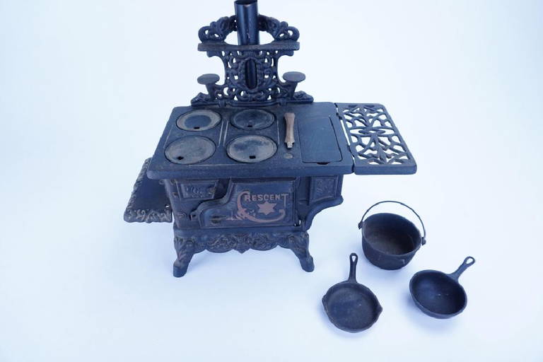 Vintage Crescent Cast Iron Toy Stove