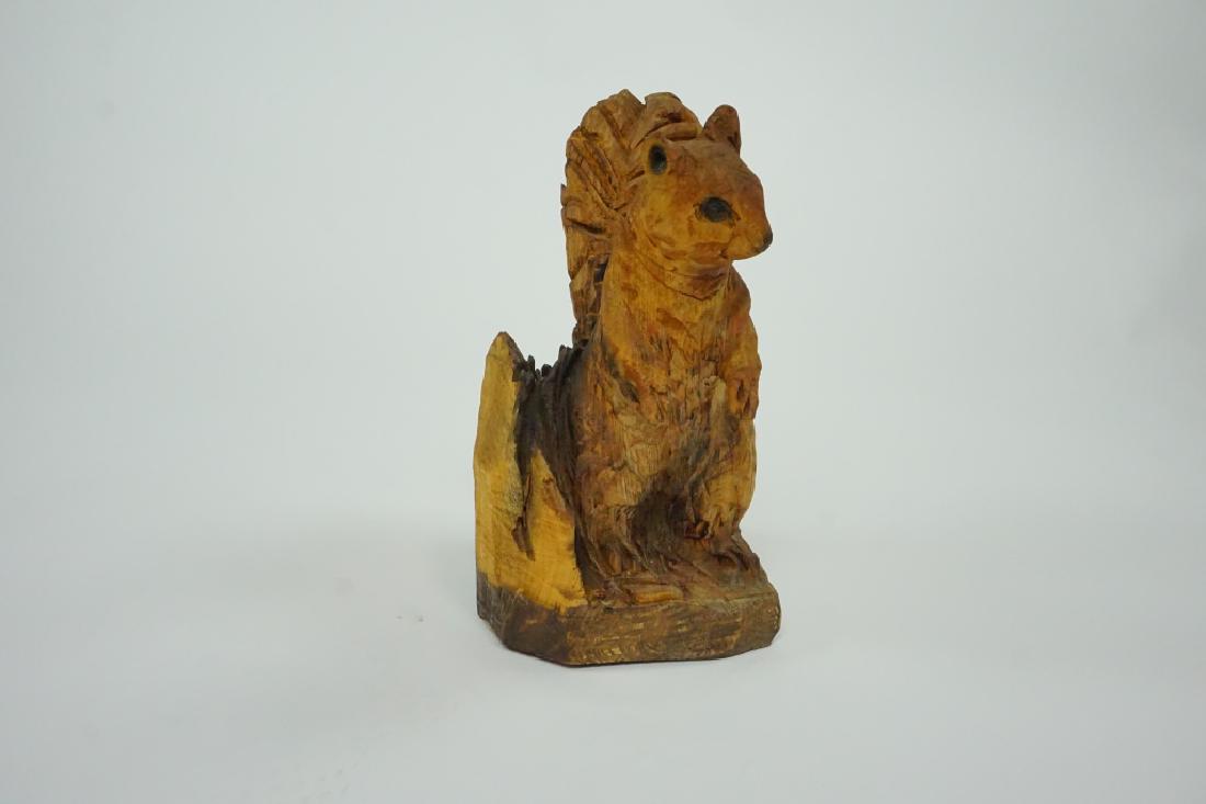 CHAINSAW CARVED WOOD SQUIRREL
