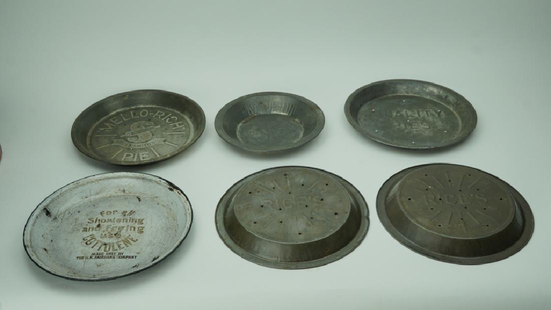 5 ASSORTED ANTIQUE PIE PANS