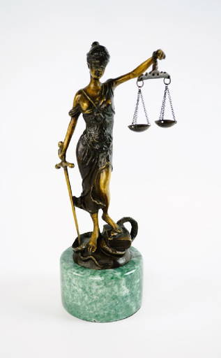 Bronze Lady Justice Statue With Marble Plinth