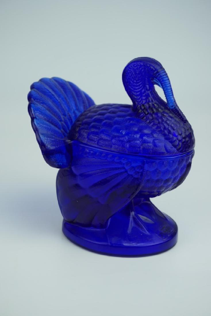 L.e. Smith Blue Glass Turkey