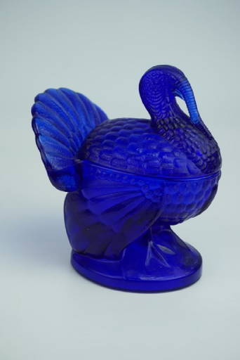 L.e. Smith Blue Glass Turkey