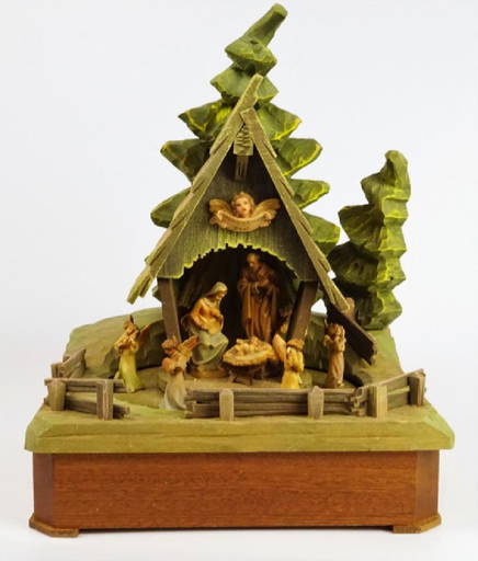 Vintage Throens Nativity Music Box